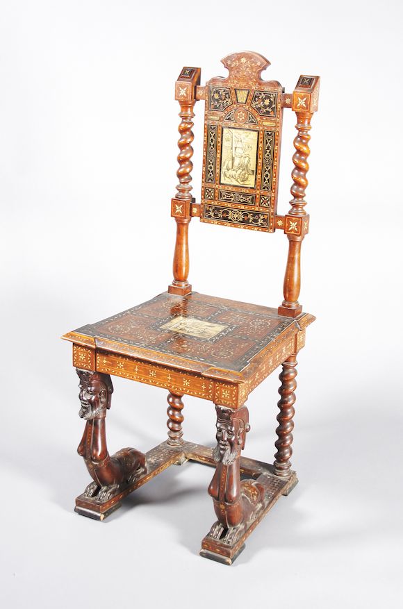 Bonhams : A decorative 19th century Italian geometric, ivory and line ...