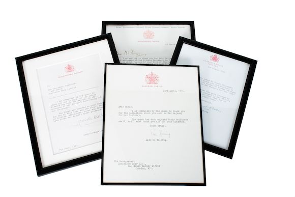 Bonhams : A collection of framed letters written to Constance Spry Ltd ...
