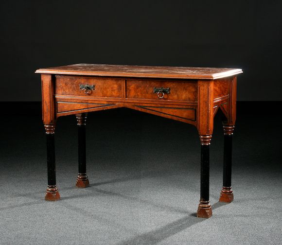 Bonhams : A Victorian Aesthetic movement pollard oak, oak and ebonised washstand, circa 1870