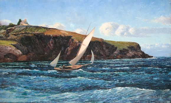 Bonhams : Warren Williams (British, 1863-1918) Sailing yacht off a ...
