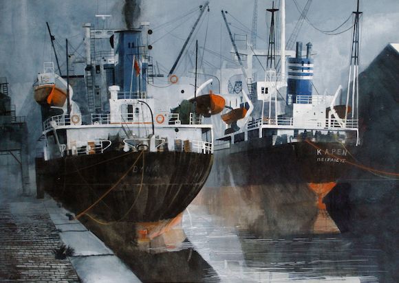Bonhams : Duncan Munro (20th Century) Double Berthed, two motor vessels ...