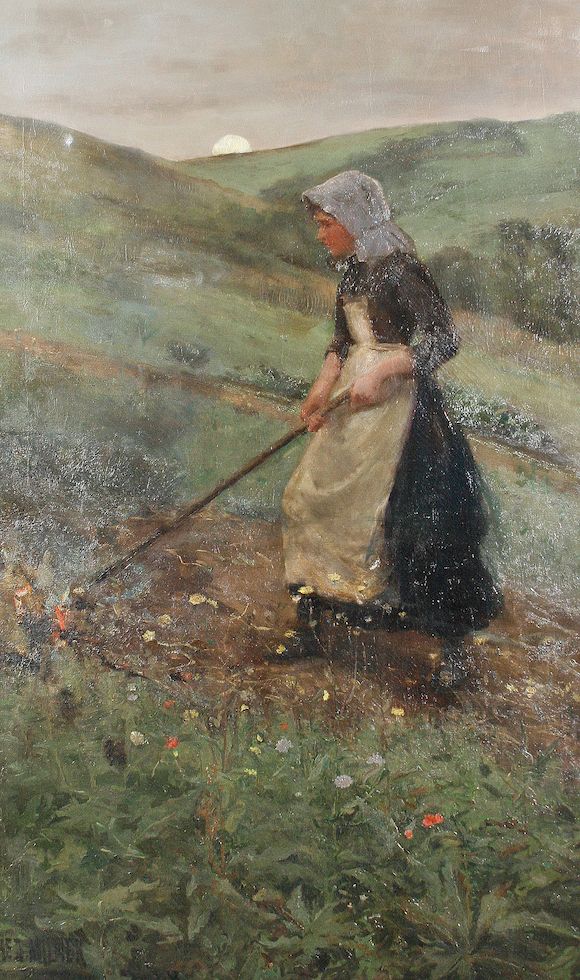 Bonhams : Frederick Milner (British, 1863-1939) The dying light