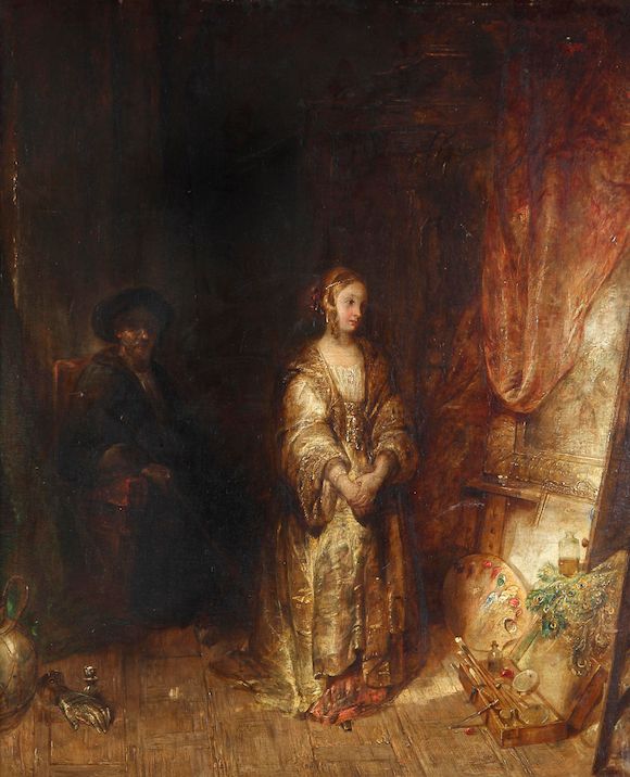 Bonhams : Alfred Joseph Woolmer (British, 1805-1892) Rembrandt's studio