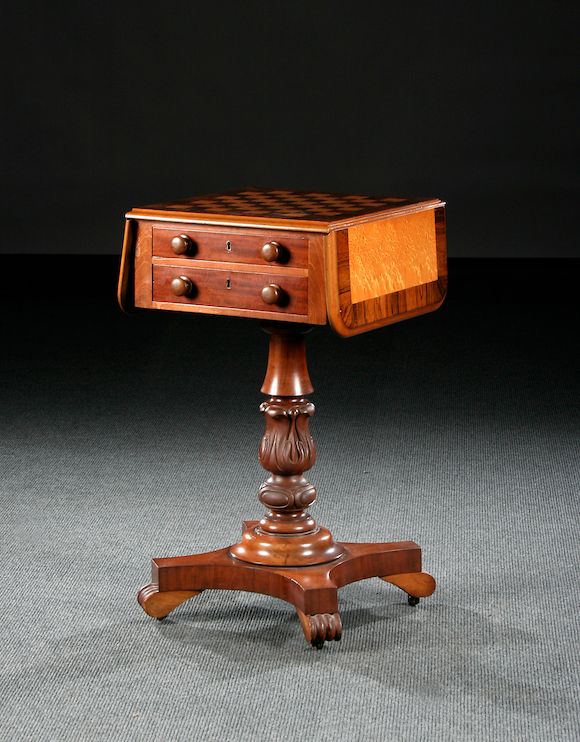 Bonhams : An early Victorian maple, mahogany and rosewood-crossbanded ...