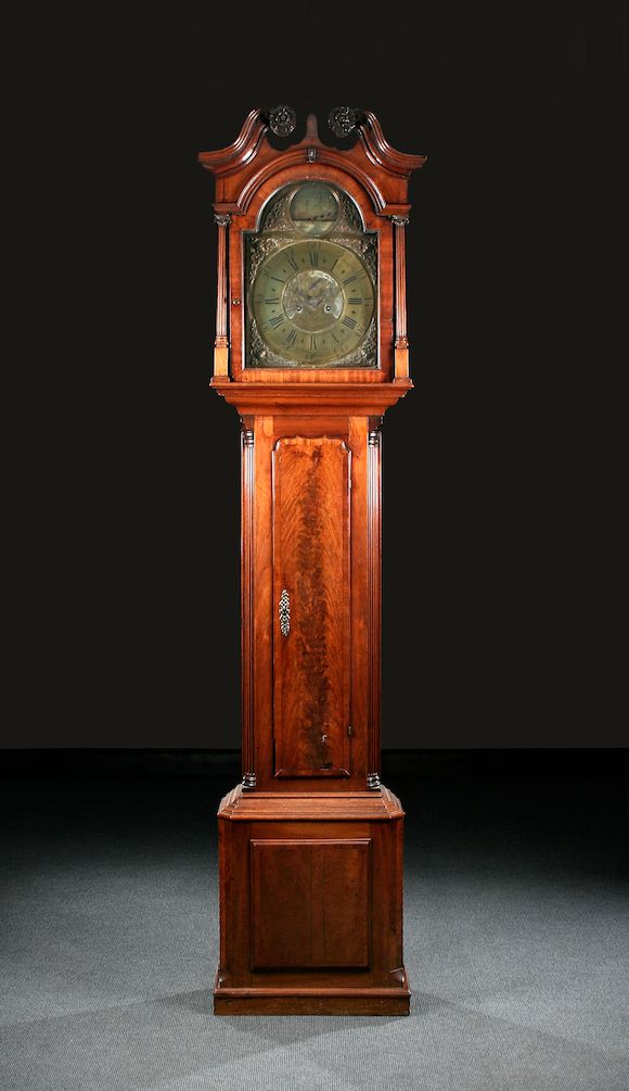 Bonhams : A good George III mahogany-cased 8-day brass-dial longcase ...