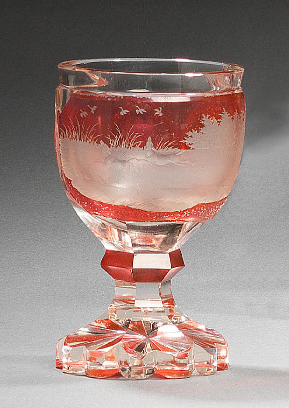 Bonhams A Bohemian Engraved Part Pink Stained Goblet Circa 1830 40