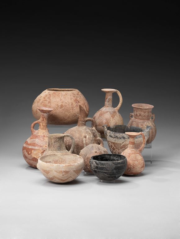 Bonhams : Eleven Cypriot red and black polished ware terracotta vessels 11