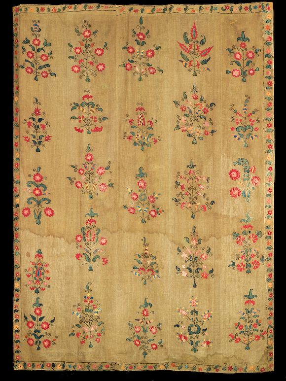 Bonhams : A Nurata embroidered linen Panel (susani) Uzbekistan, late ...