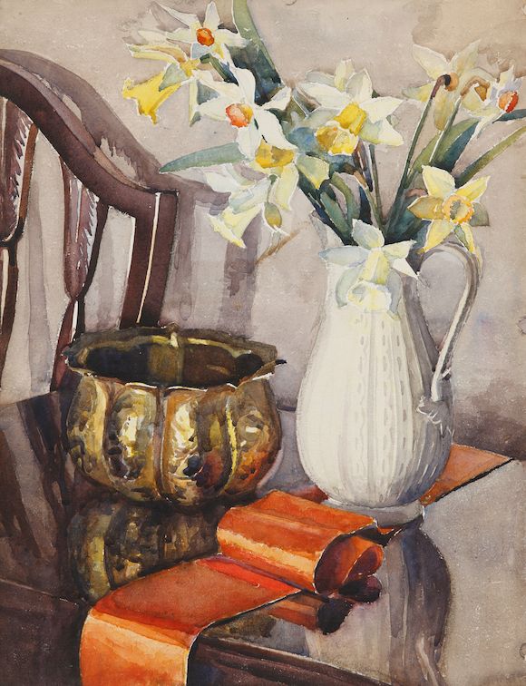 Bonhams : Janetta Susan Gillespie, RSW (British, 1876-1956) Daffodils