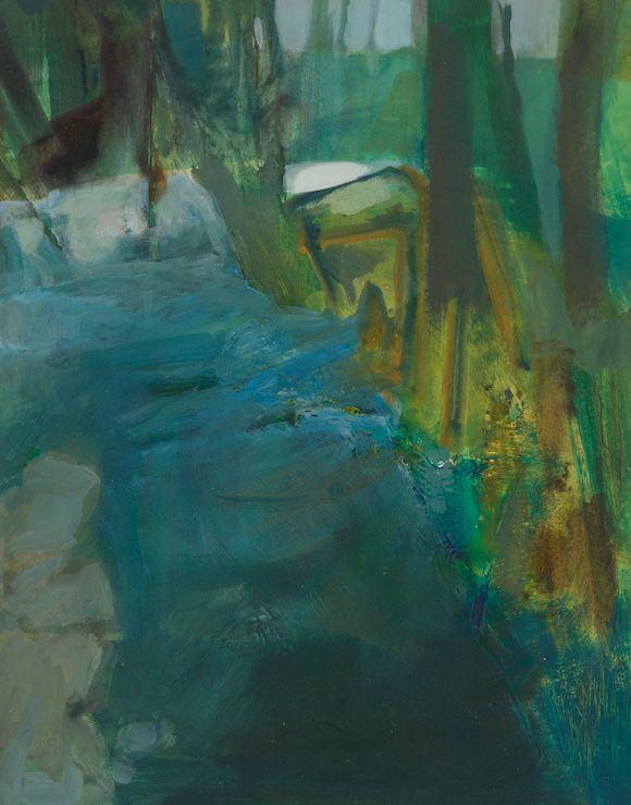 Bonhams : Mardi Barrie, RSW (British, 1931-2004) View from the bridge