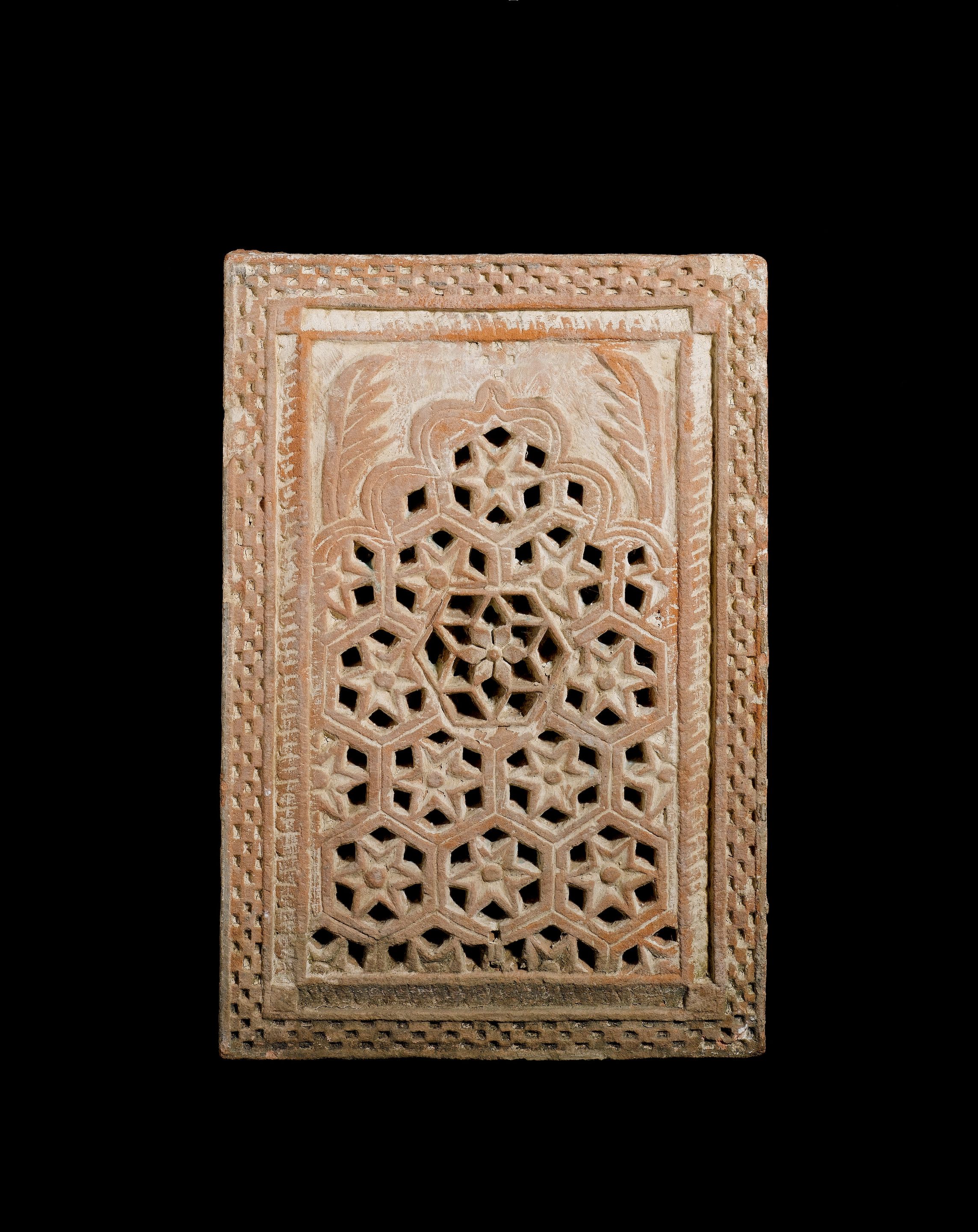 Bonhams : Four Mughal pink sandstone Screens India, 18th Century(4)