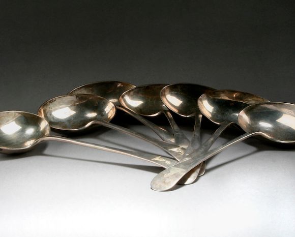 Bonhams : A Victorian set of twelve Old English pattern oval ladles by ...