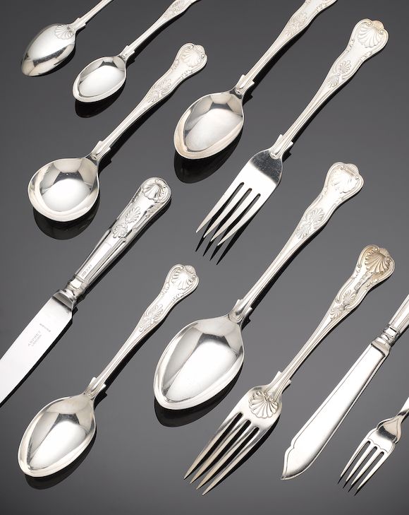Bonhams : A silver King's pattern table service of flatware, maker's ...