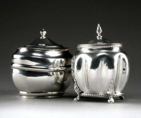 Bonhams : An Edwardian Scottish oval tea caddy by Brook & Son ...