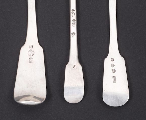 Bonhams : A large quantity of Maltese silver Fiddle pattern flatware, (49)