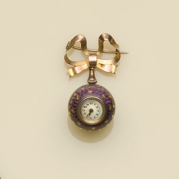 Bonhams : Rolex: An enamelled spherical fob watch