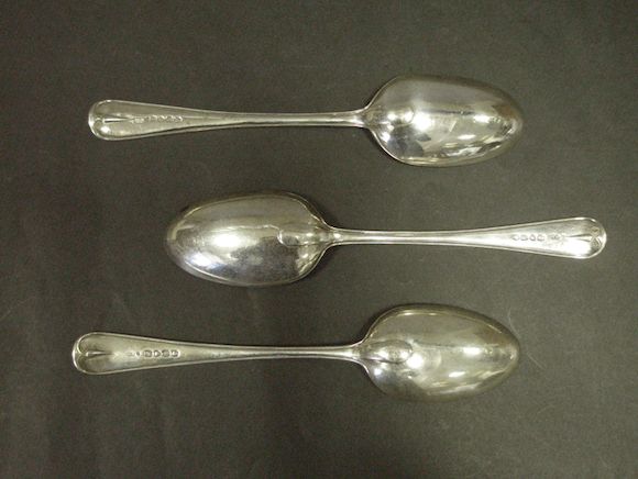 Bonhams : A set of six Victorian silver Old English Thread and Teardrop ...
