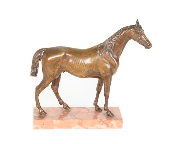 Bonhams : A late 19th / early 20th century Viennese bronze model of a horse