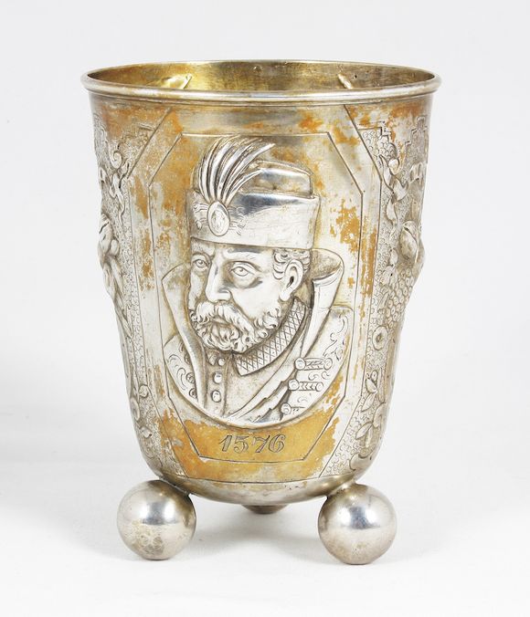 Bonhams : A late 19th century silver-gilt beaker With pseudo marks,