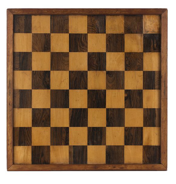 Bonhams : A "club" sized boxwood and rosewood chess board, by Jaques ...