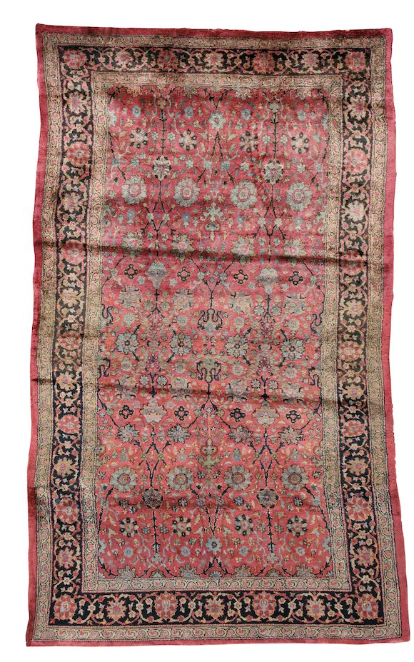 Bonhams : An Indian silk rug 6 ft 8 in x 4 ft (204 x 122 cm)