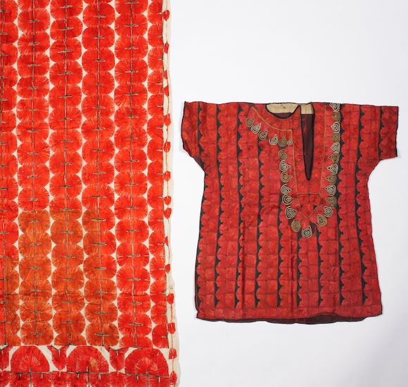 Bonhams : An Indian embroidered bodice and cloth