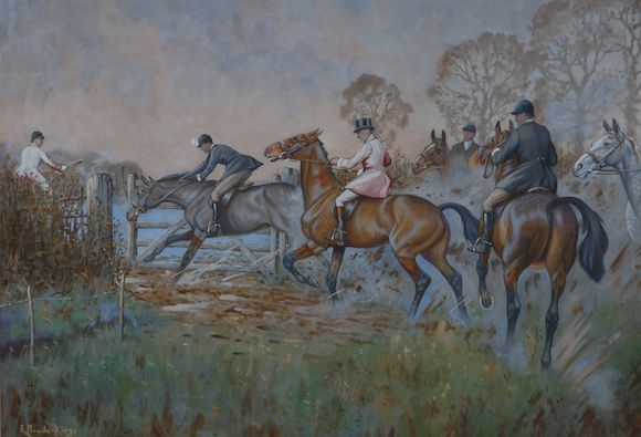 Bonhams : Eric Meade-King (British, 1911 - ) 'Gate Please', 46 x 66cm.