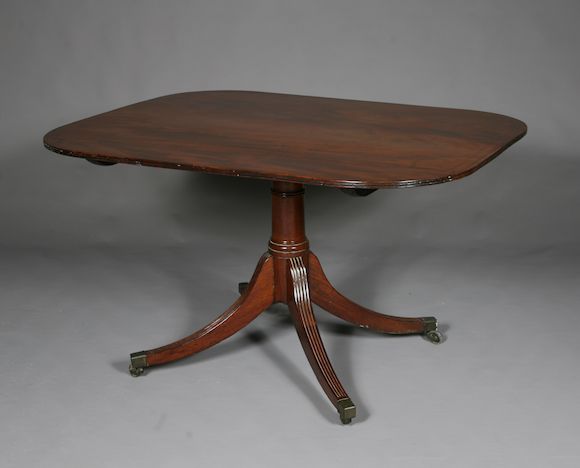 Bonhams : A Regency mahogany rectangular tilt-top supper table