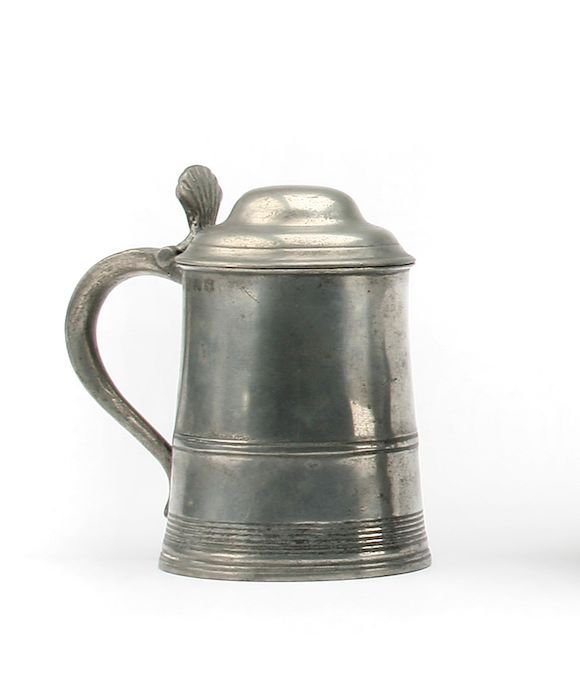 Bonhams : A 19th Century pint dome lidded tankard
