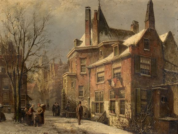 Bonhams : Willem Koekkoek (Dutch, 1839-1895) A view of a Dutch town in ...