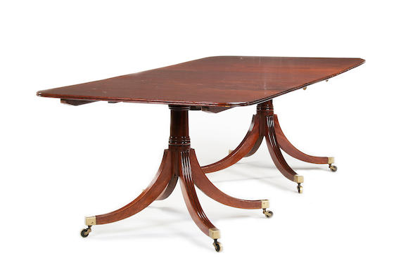 Bonhams A Regency Style Mahogany Twin Pedestal Dining Table
