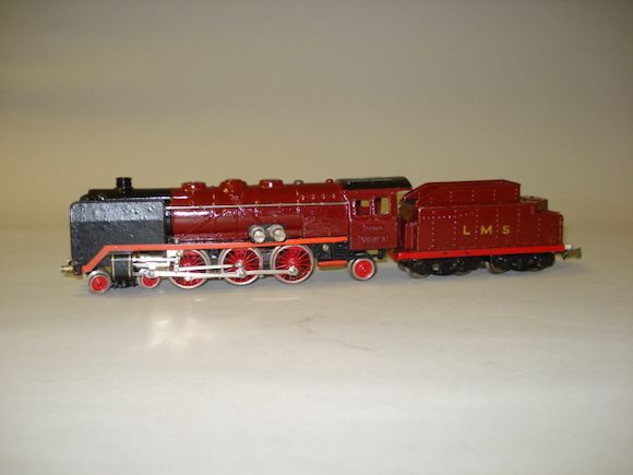 Bonhams : Marklin (pre-war) HR700 LMS 4-6-2 locomotive and eight-wheel ...