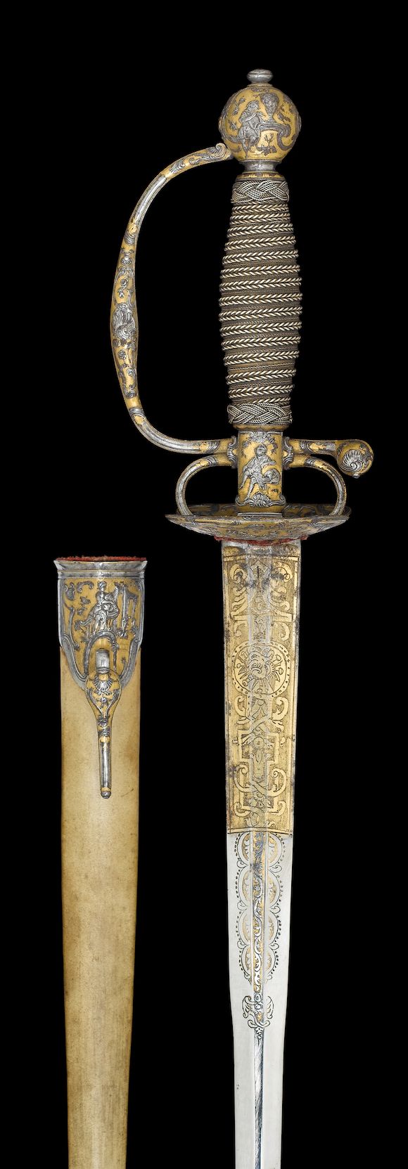 Bonhams : A Very Fine French Small-Sword With Chiselled And Gilt Steel Hilt