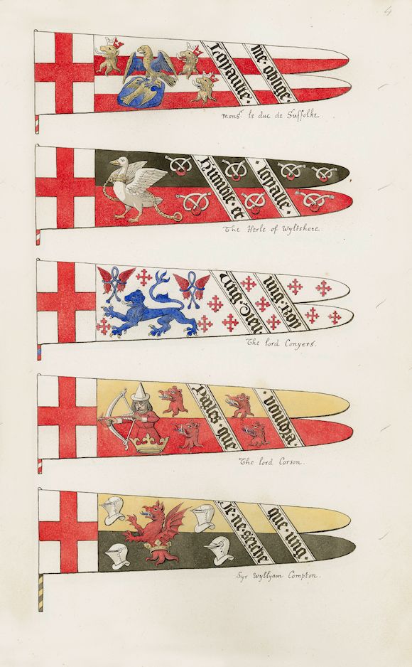 Bonhams : HERALDRY, MANUSCRIPT PICKERING (WILLIAM) Standards Borne by ...
