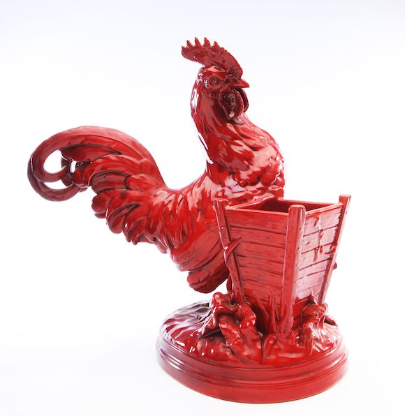 Bonhams : Bernard Moore A Minton flambé cockerel, 19th century
