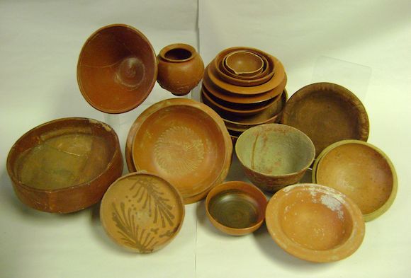 Bonhams : A large group of Samian ware pottery bowls and a Nabataean ...