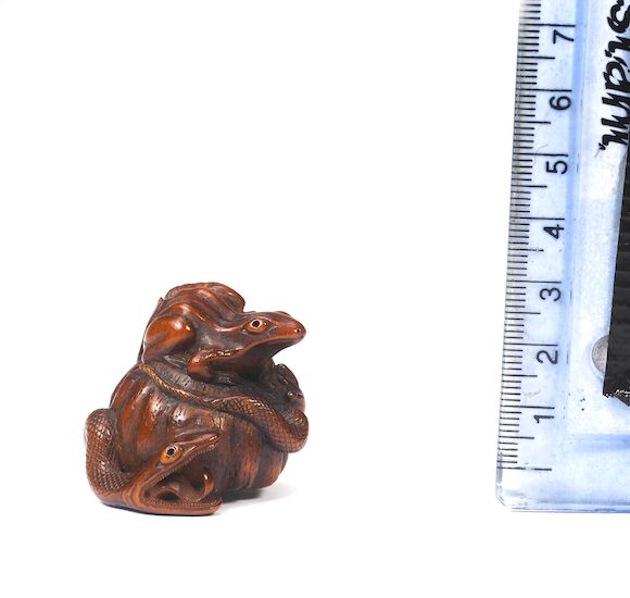 Bonhams : A wood group of the san sukumi By Arima Tomonobu, 19th century