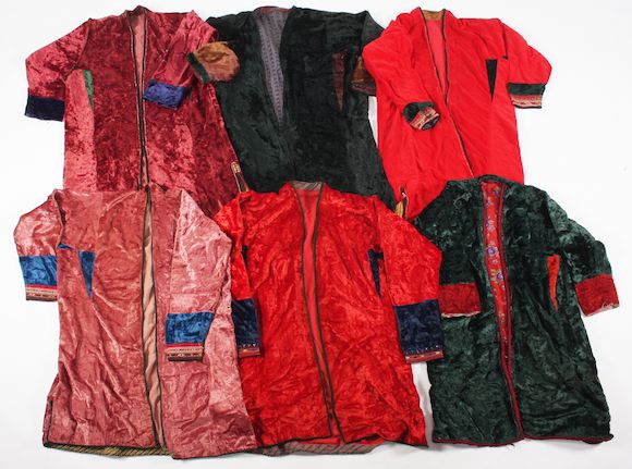 Bonhams : A group of six velvet Turkish jackets