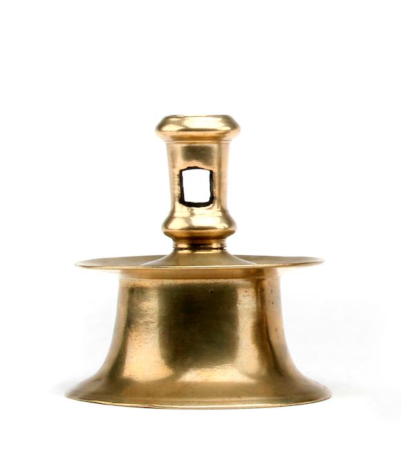 Bonhams : A 17th Century North West/European brass capstan candlestick ...