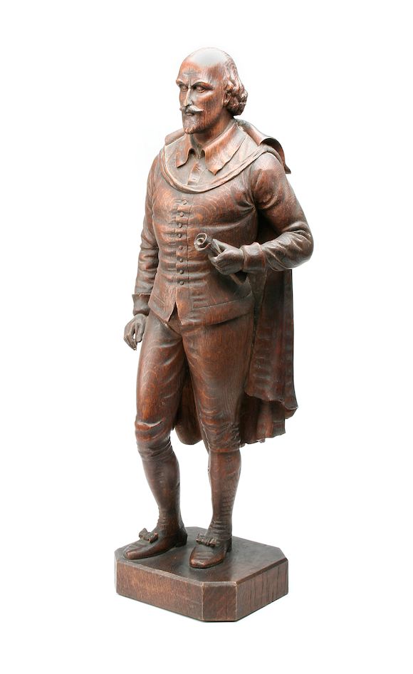 Bonhams : A late 19th Century carved oak figure of William Shakespeare