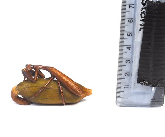 Bonhams : An ivory study of a praying mantis By Senpo Kobayashi (1919-1994)