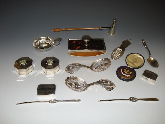 Bonhams : A pair of late Victorian engraved and pierced silver ornate ...