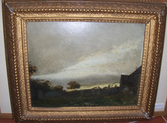 Bonhams : Frances Grace When daylight dies, oil on board,