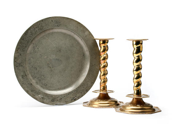 Bonhams A Pair Of Late 17th Century Style Brass Candlesticks Swedish