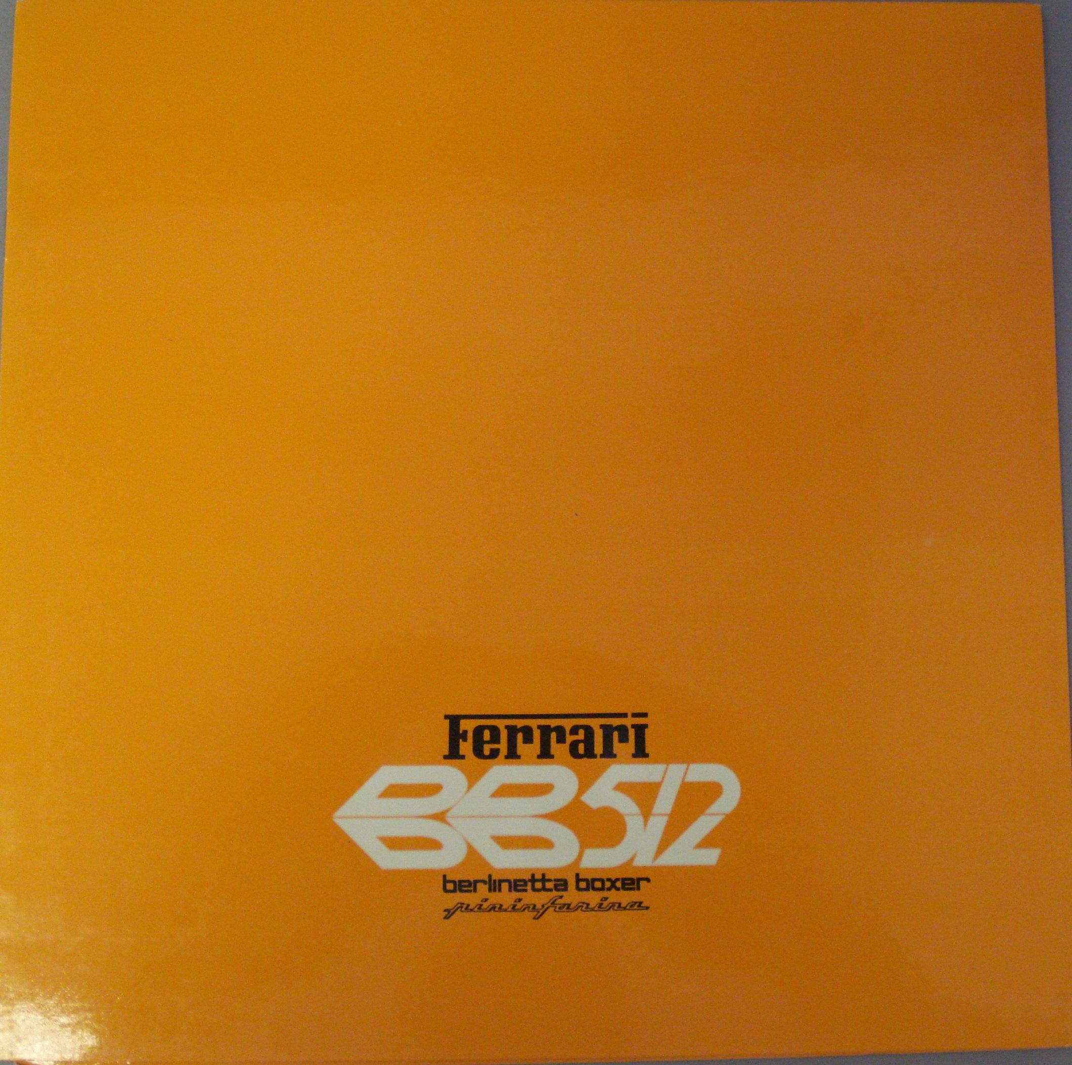 Bonhams Cars : A Ferrari BB512 sales brochure,