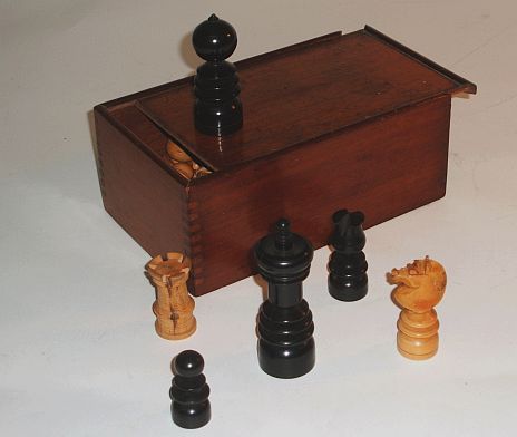 Bonhams : A "St George Pattern" boxwood and ebony chess set, England ...
