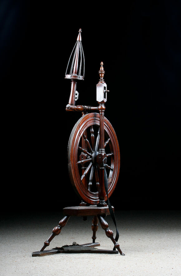 Bonhams : An early 19th Century treen spinning wheel