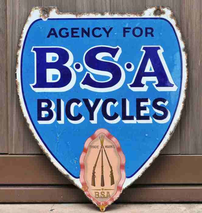 Bonhams Cars : An 'Agency For BSA Cycles' double-sided shield-shaped ...