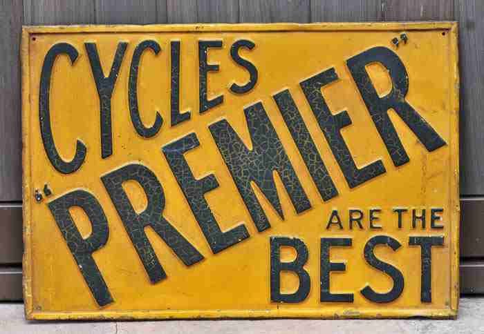 Bonhams Cars : A rare 'Premier Cycles Are The Best' painted pressed tin ...
