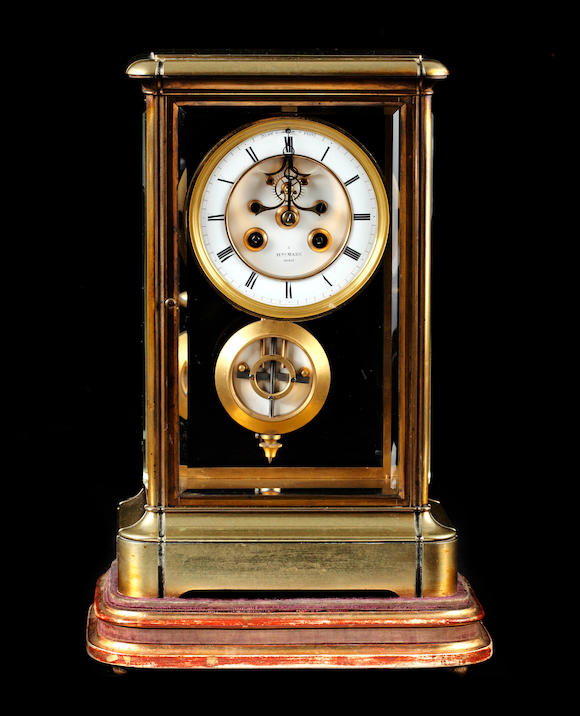 Bonhams A French Brass Four Glass Mantel Clock